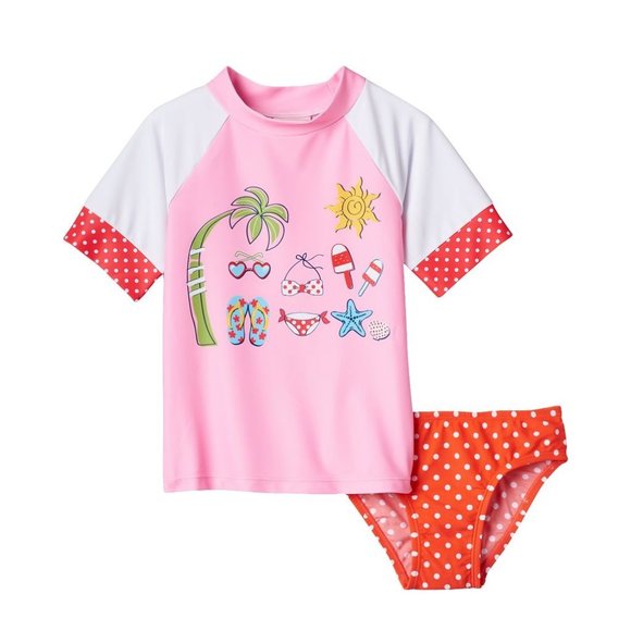 Floatimini | Swim | Little Girls Floatimini Rash Guard Beach Set ...